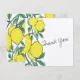 Watercolor Lemon Citrus Script Thank You Card | Zazzle