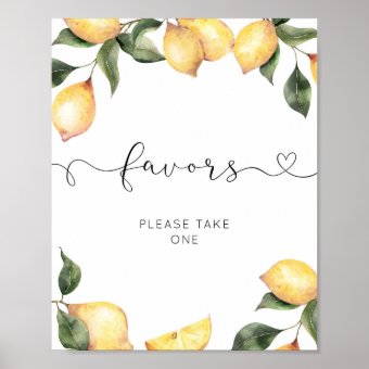 Watercolor lemon Favors Poster | Zazzle
