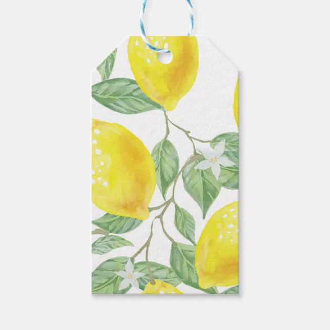 Watercolor Lemon Gift Tags | Zazzle
