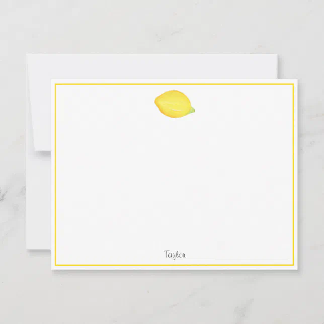 Watercolor Lemon Note Card | Zazzle