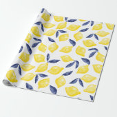 Watercolor Lemon Pattern Citrus Wrapping Paper | Zazzle
