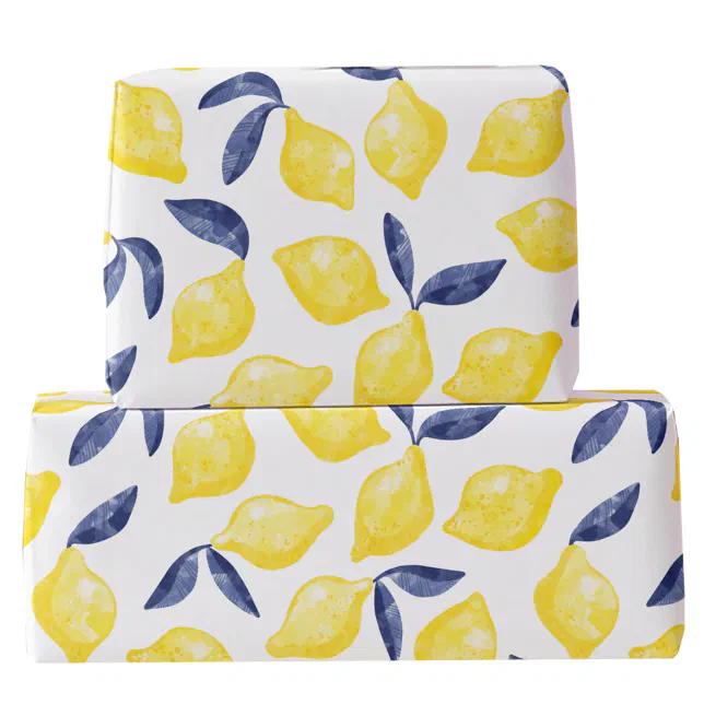Watercolor Lemon Pattern Citrus Wrapping Paper | Zazzle