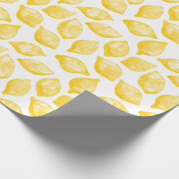 Watercolor Lemon Pattern Citrus Wrapping Paper | Zazzle