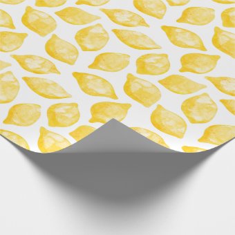 Watercolor Lemon Pattern Citrus Wrapping Paper | Zazzle