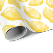 Watercolor Lemon Pattern Citrus Wrapping Paper | Zazzle