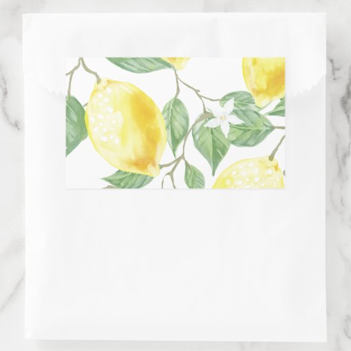Watercolor Lemon Rectangular Sticker | Zazzle