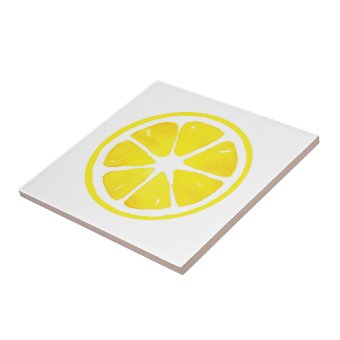 Watercolor Lemon Slice Ceramic Tile | Zazzle
