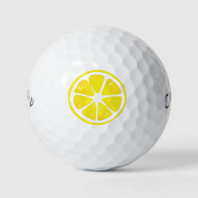 Watercolor Lemon Slice Golf Balls | Zazzle