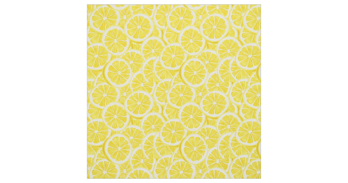Watercolor Lemon Slices Fabric | Zazzle