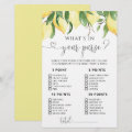 Watercolor Lemon What's in Your Purse Game | Zazzle