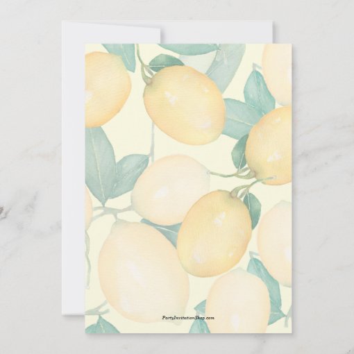 Watercolor Lemons Bridal Shower Invitations | Zazzle