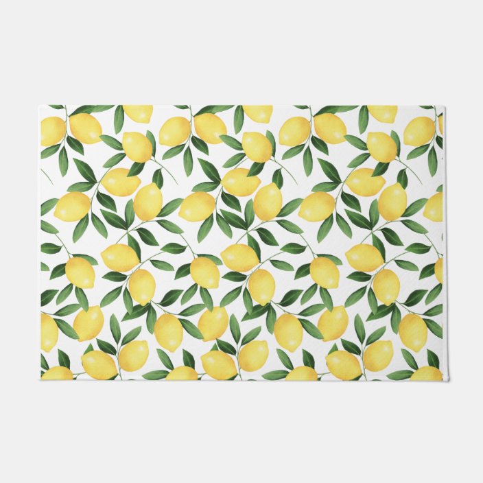 WATERCOLOR LEMONS DOORMAT | Zazzle.com