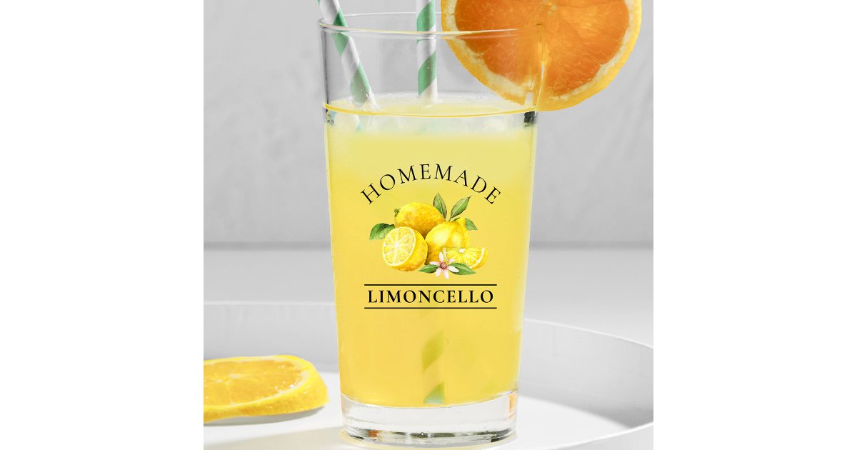 Watercolor Lemons Homemade Limoncello Glass | Zazzle
