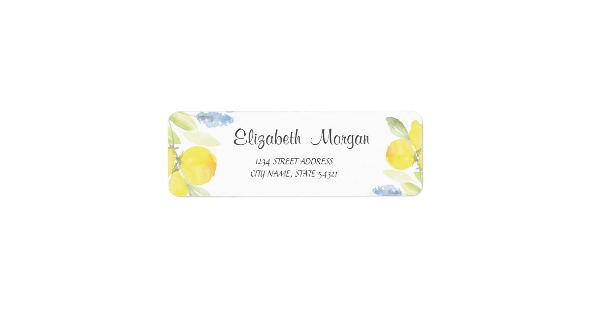 Watercolor Lemons Label | Zazzle
