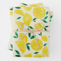 Watercolor lemons - yelllow and green wrapping paper sheets | Zazzle