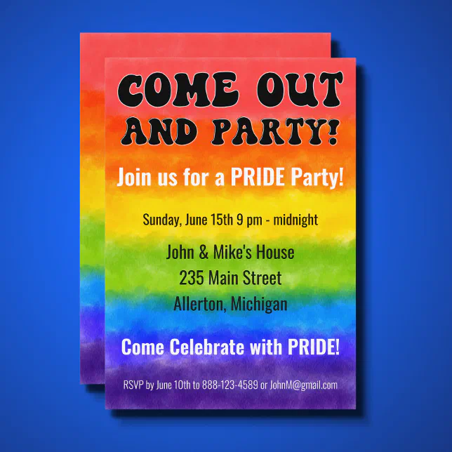 Watercolor LGBTQ PRIDE Month Party Invitation | Zazzle
