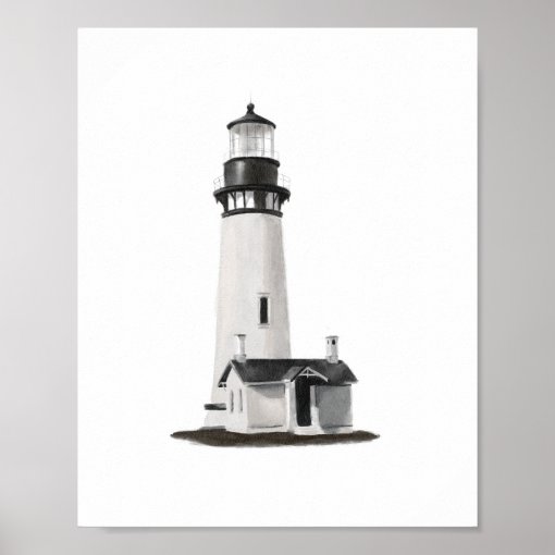 Watercolor Lighthouse Nautical Coastal Decor | Zazzle
