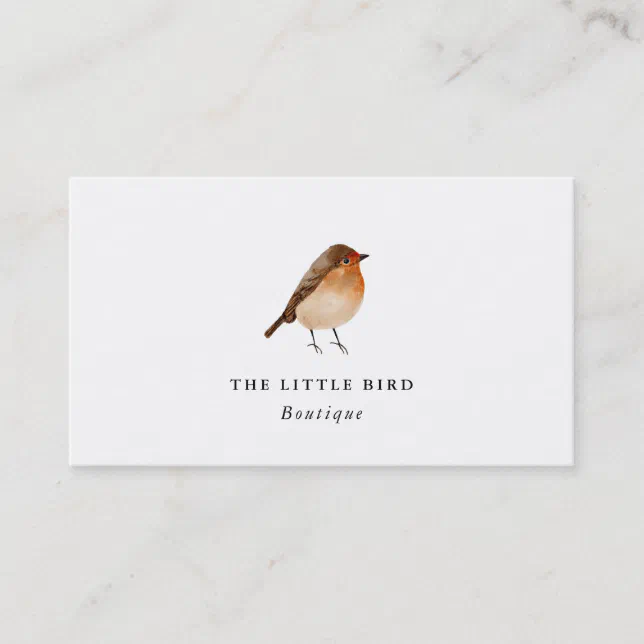 Watercolor Little Bird | Robin Business Card | Zazzle