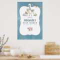 Watercolor Llama themed Baby Shower Welcome Poster | Zazzle