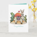 Watercolor Llama With Cactus Card | Zazzle
