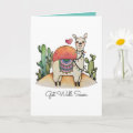 Watercolor Llama With Cactus Card | Zazzle