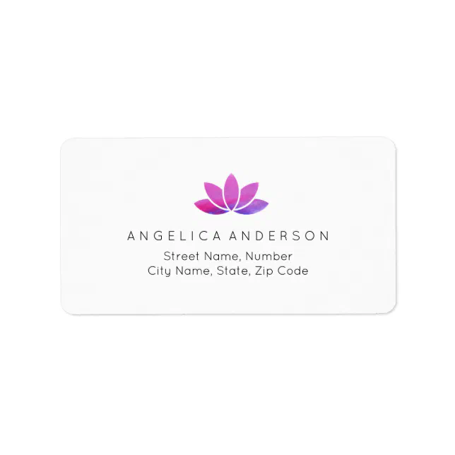 Watercolor Lotus Flower Address Label | Zazzle