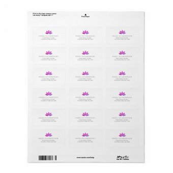 Watercolor Lotus Flower Address Label | Zazzle