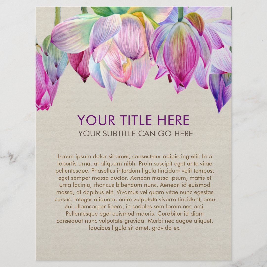 Watercolor Lotus Flower Flyer | Zazzle