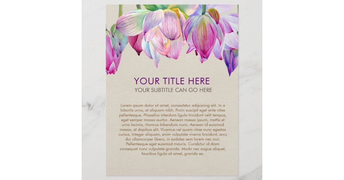 Watercolor Lotus Flower Flyer | Zazzle