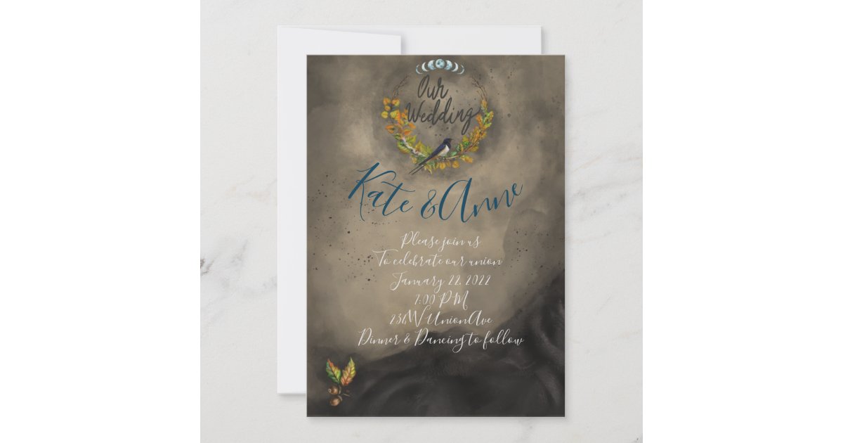 Watercolor Mabon Celebration Wedding Invitation | Zazzle
