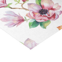 Watercolor Magnolia Tissue Paper | Zazzle