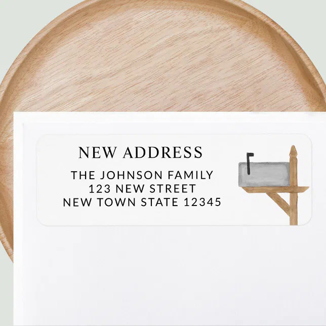 Watercolor Mailbox New Address Return Address Label | Zazzle