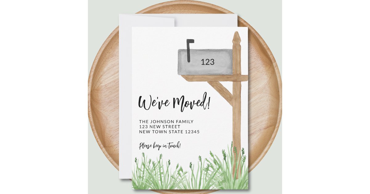 Watercolor Mailbox We've Moved Moving Announcement | Zazzle