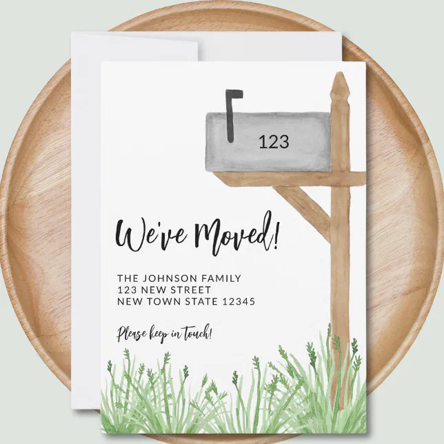 Watercolor Mailbox We've Moved Moving Announcement | Zazzle