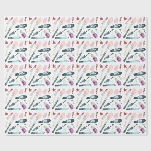 Watercolor Make Up Wrapping Paper | Zazzle