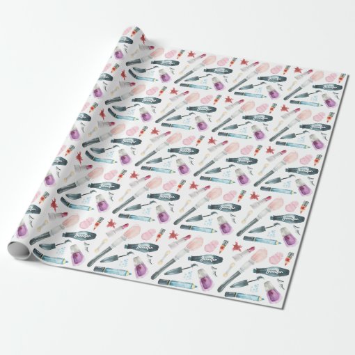 Watercolor Make Up Wrapping Paper | Zazzle