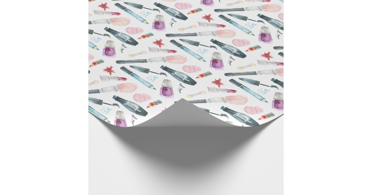 Watercolor Make Up Wrapping Paper | Zazzle.com