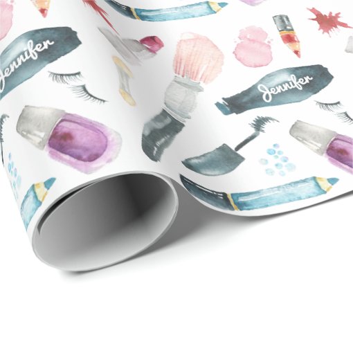 Watercolor Make Up Wrapping Paper | Zazzle