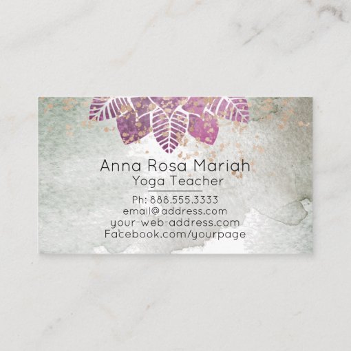 Watercolor Mandala Glitter Spiritual Reiki Business Card | Zazzle