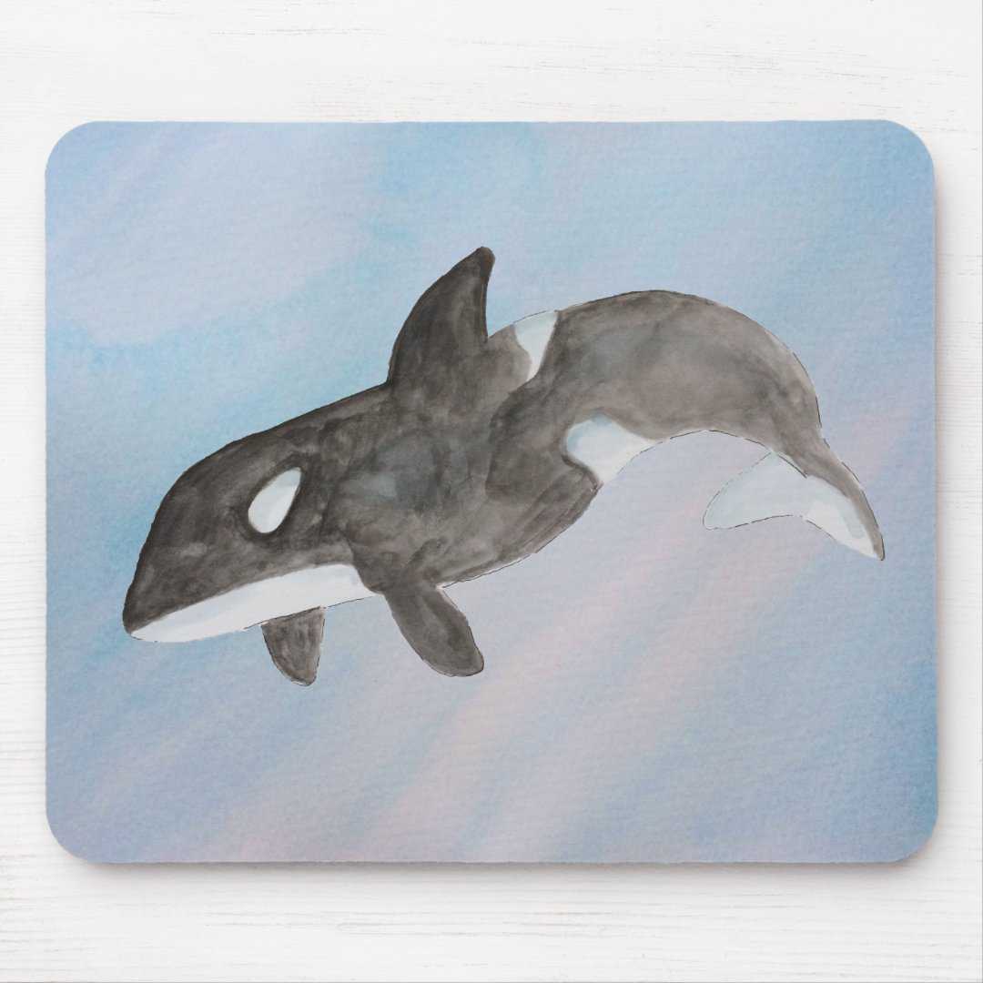 Watercolor Marine Mammal Killer Whale Orca Mouse Pad | Zazzle