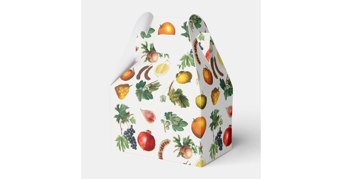 Watercolor Mediterranean Fruit Pattern Favor Boxes | Zazzle