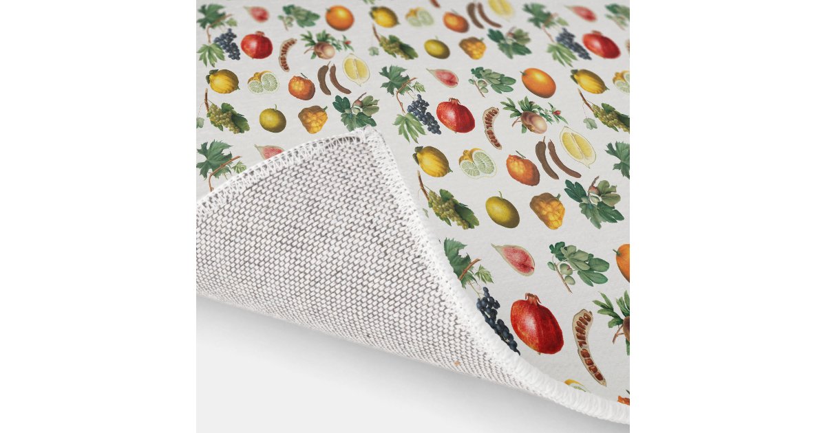 Watercolor Mediterranean Fruit Pattern Rug | Zazzle