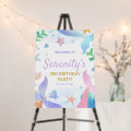 Watercolor Mermaid Under The Sea Birthday Welcome Foam Board | Zazzle
