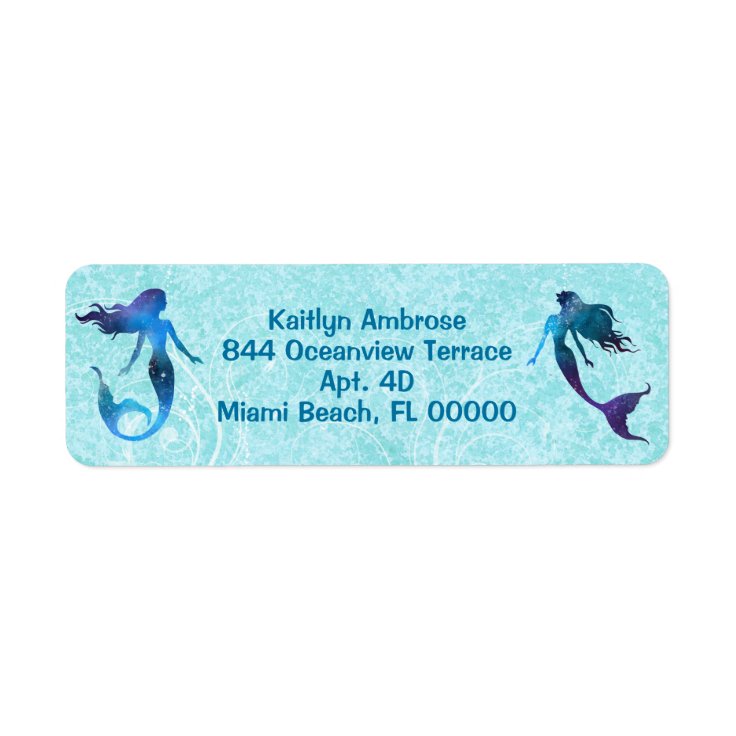 Watercolor Mermaid Under the Sea Label | Zazzle