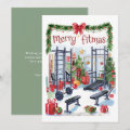 Watercolor Merry Fitmas Fitness Christmas Card | Zazzle