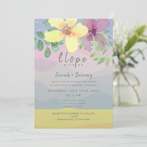 Watercolor Micro Wedding Invitation | Zazzle