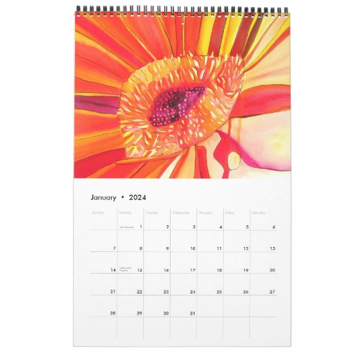 Watercolor Modern Art calendar by Sacha Grossel | Zazzle
