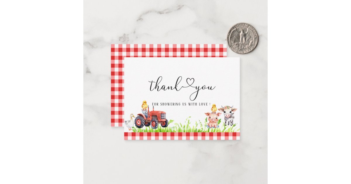 Watercolor Modern Farm Birthday Baby Shower Note Card | Zazzle