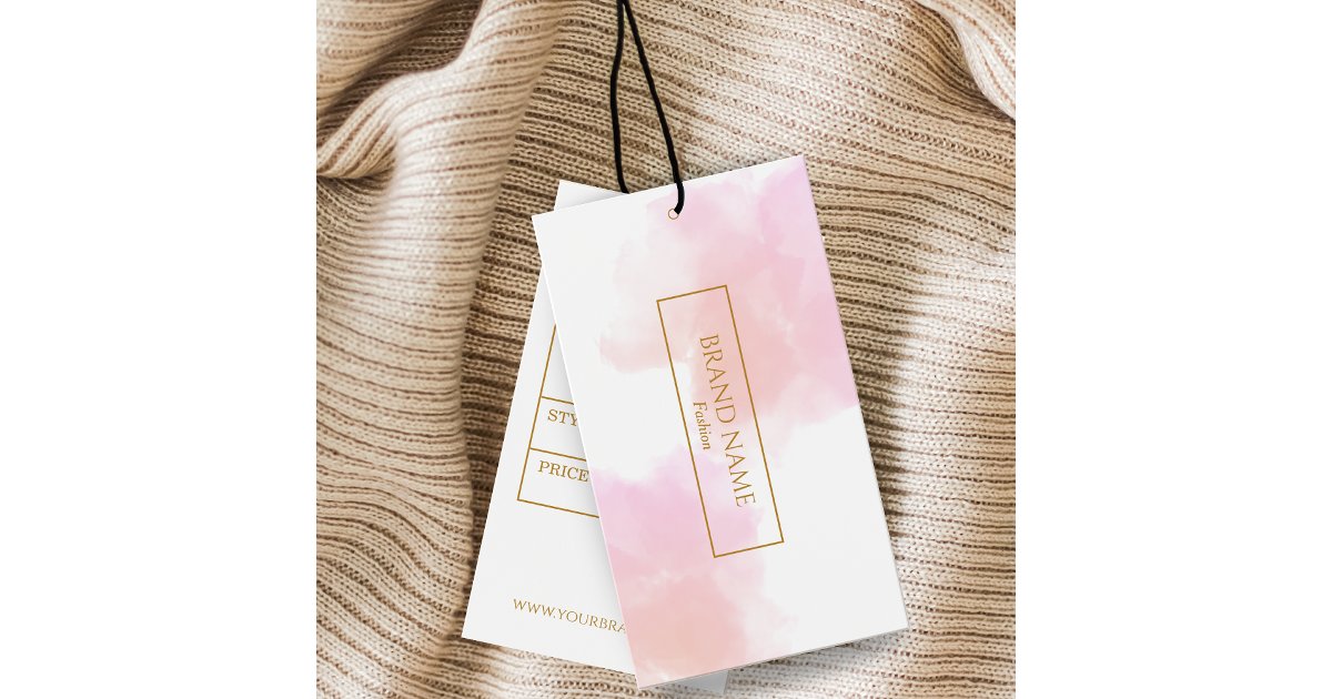 Watercolor Modern Gold Hang tag | Zazzle