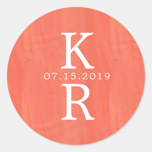 watercolor monogram Wedding Monogram Sticker | Zazzle